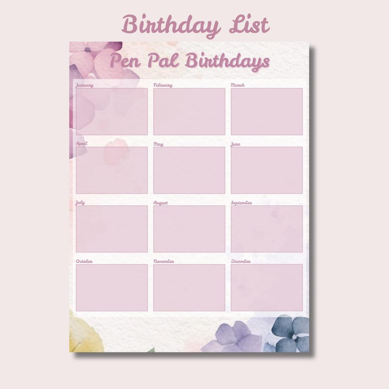 Digital Pen Pal Tracker: Printable Letter Log (PDF) - Etsy