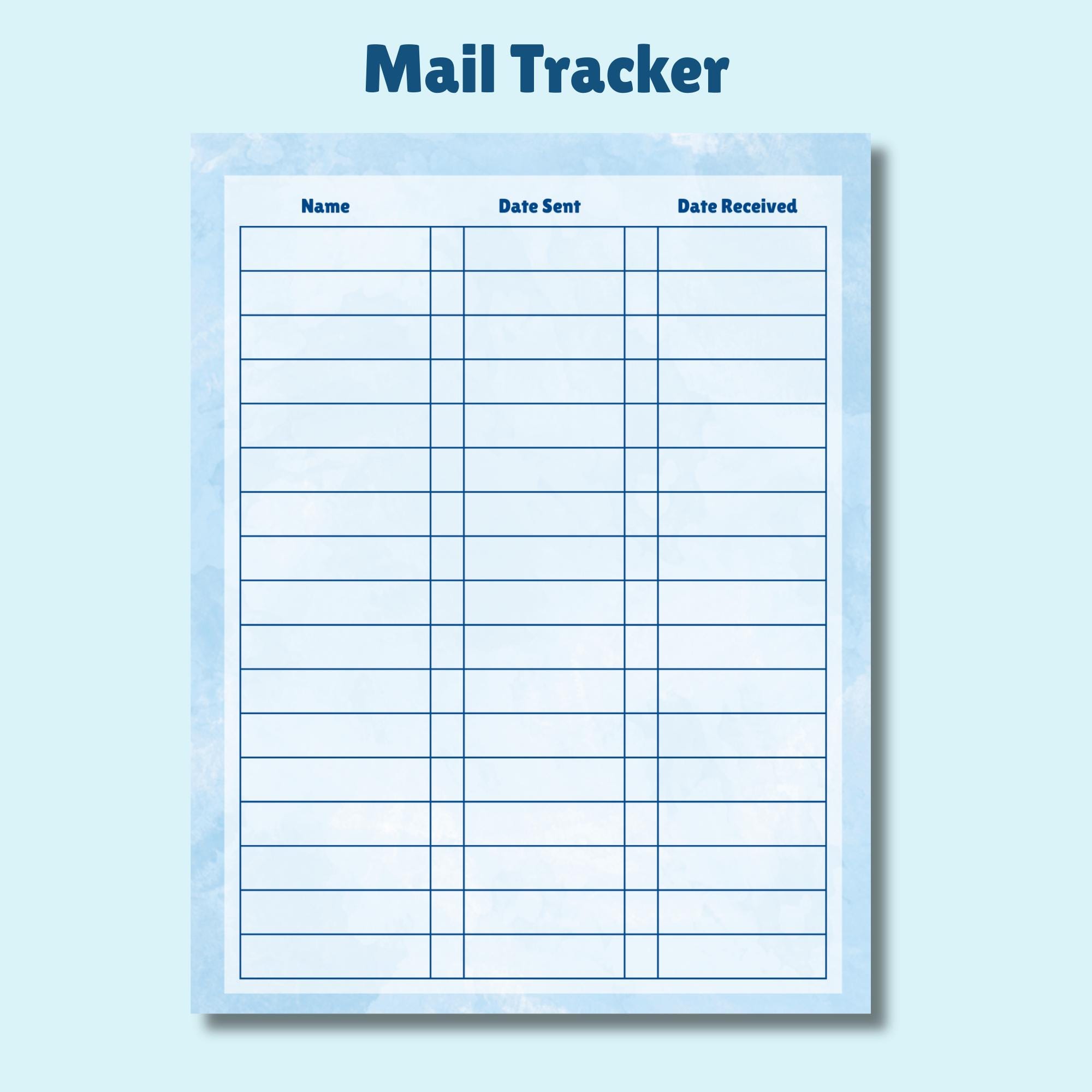 Pen Pal Tracker Printable | Watercolor Floral Correspondence Log ...