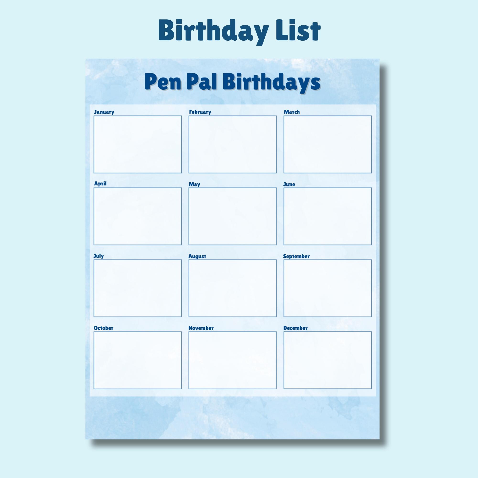 Digital Pen Pal Tracker: Printable Letter Log (PDF) - Etsy