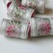 Set of 6 Small Half-inch Beads With Sparkling Pink Roses on White ...