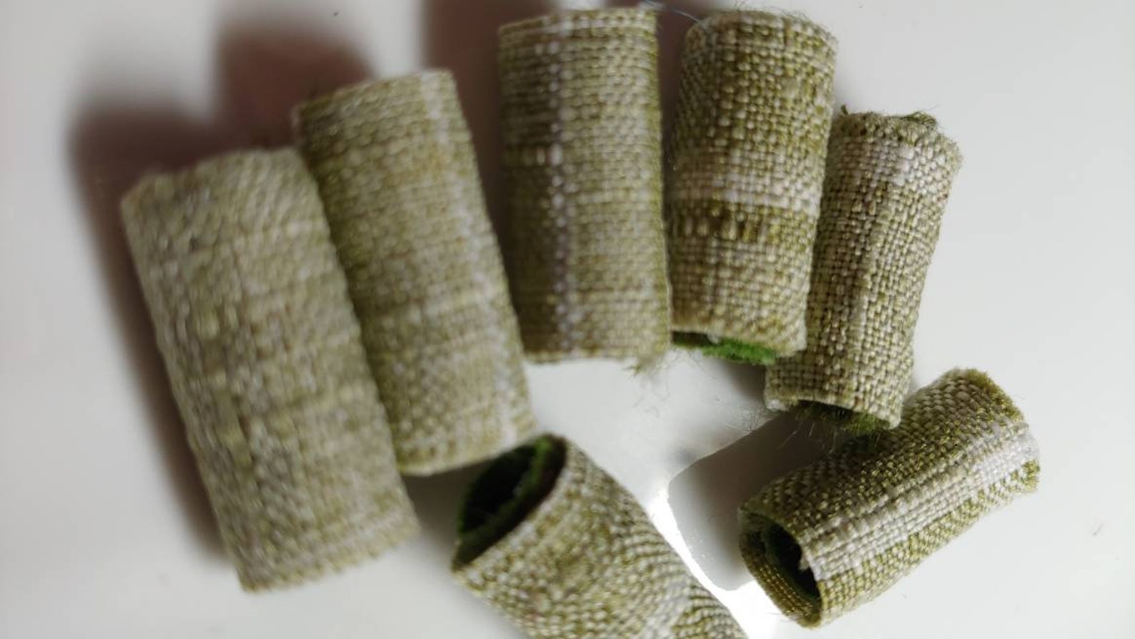 Conjunto de 8 perlas de tela tela textil perla de fibra - Etsy España