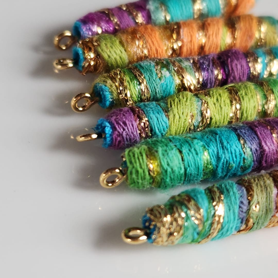 Fiber Beads Set of 6. Summer Dread Loc Braid Decoration. Soft Jewelry ...