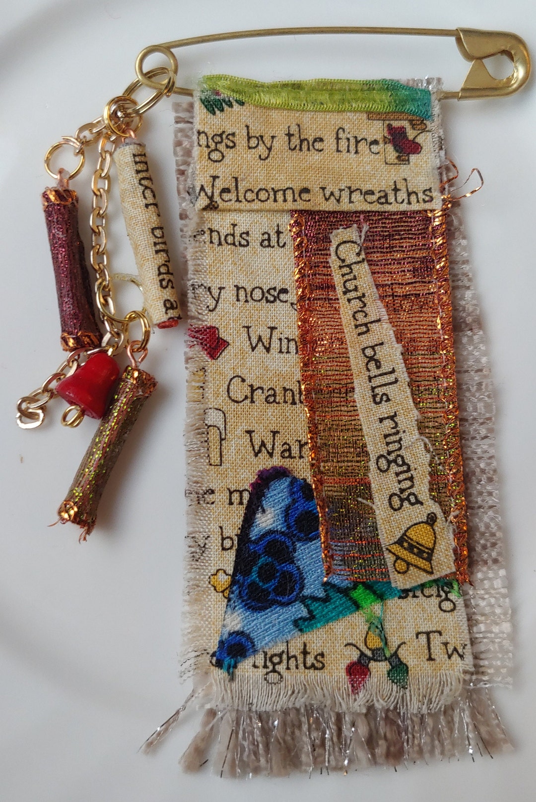 3 Christmas or Winter Pins for Journal Page Decoration or Gift Wrapping ...