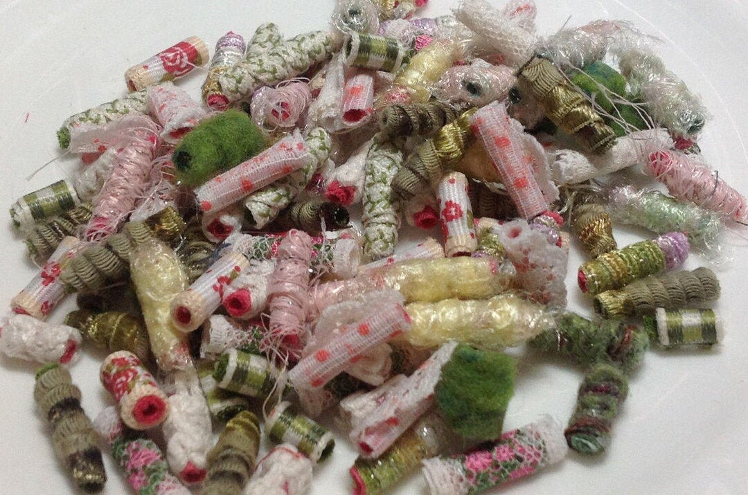 Fiber Bead Minis: Cottage Style Fabric Beads for Slow Stitch - Etsy