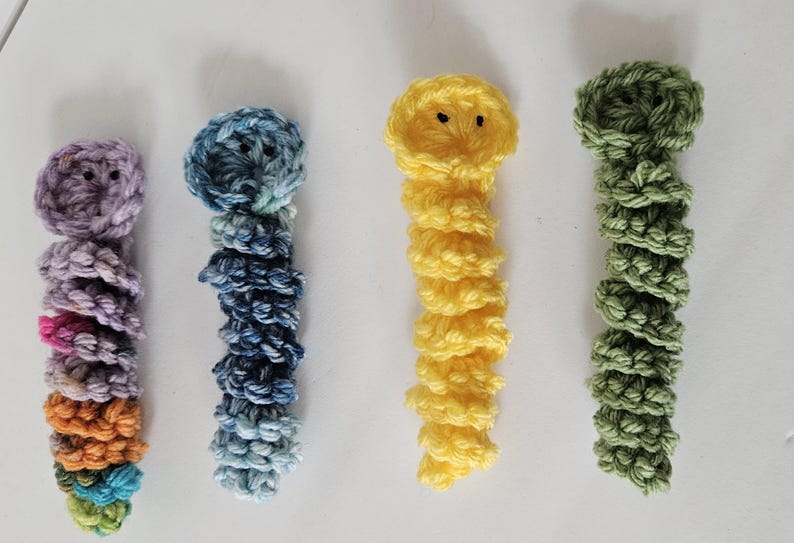 Handmade Crochet Worry Worm/calming/sensory/pocket Hug/anxiety Pet ...