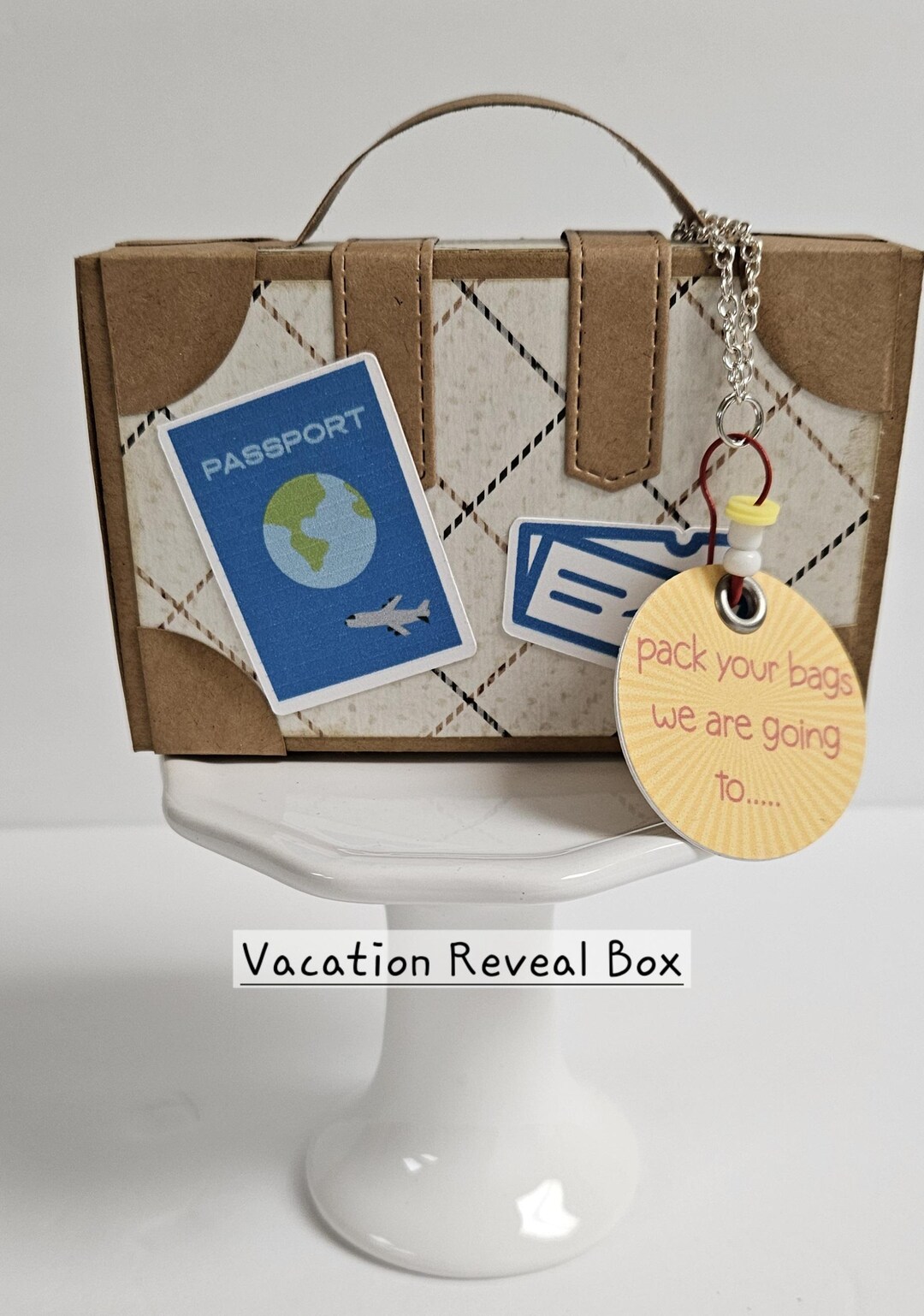 Custom Vacation Reveal Box | Trip Suitcase| Surprise Travel |handmade ...