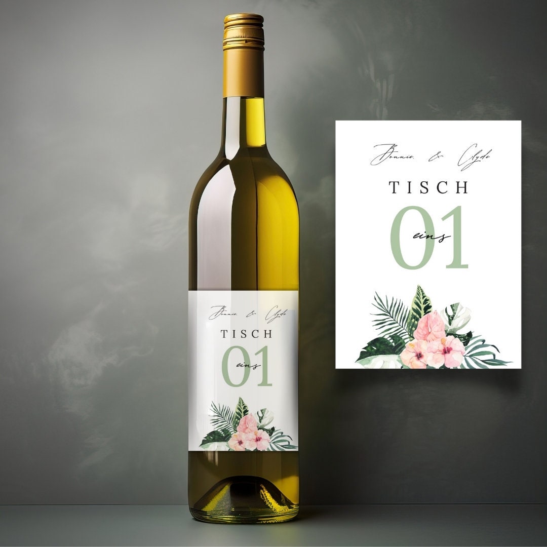 Personalized Wine Labels for Wedding Table Numbers Wine Label Table ...