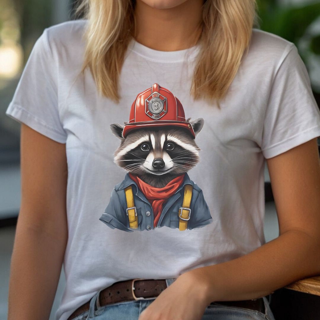 Raccoon Firefighter PNG File With Transparent Background 300 DPI ...