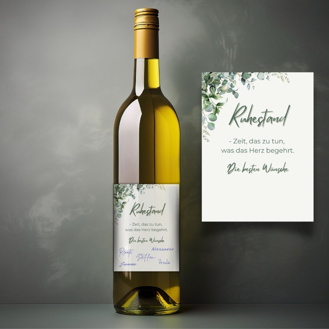 Retirement, Farewell Colleague | Wine Label DOWNLOAD | Last-minute Gift ...