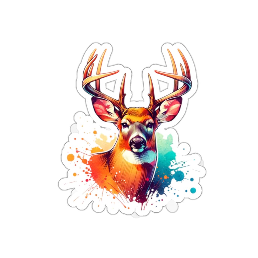 Colorful Deer Die-cut Stickers Deer Hunter Hunting Water Resistant ...
