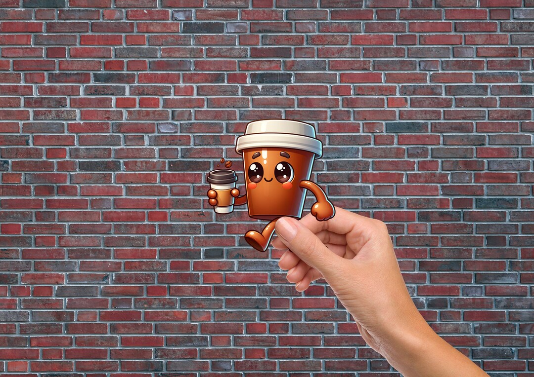 Cute Coffee Cup Die-cut Stickers Coffee Morning Funny Cute Sticker ...