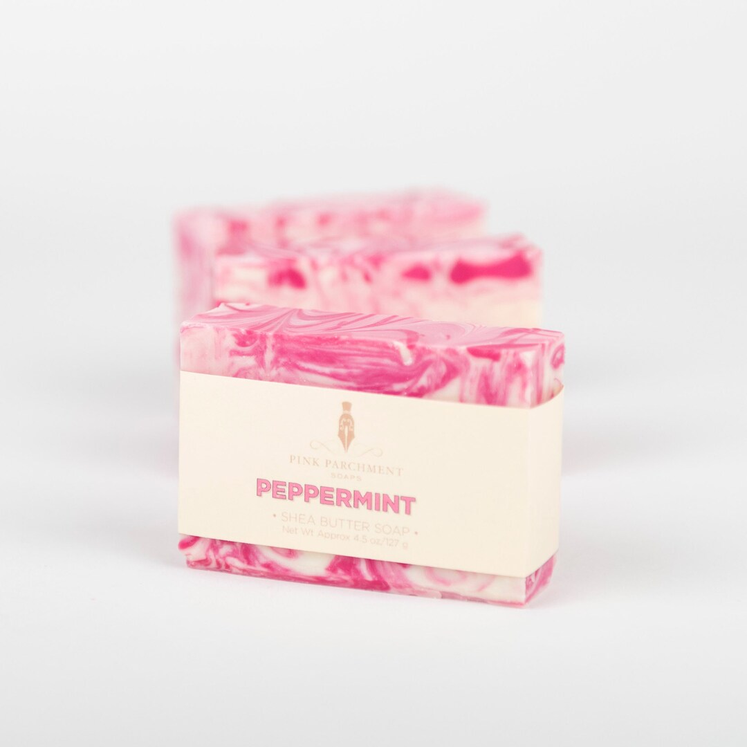 Handmade Peppermint Essential Oil Soap: All Natural Shea Butter Bar - Etsy