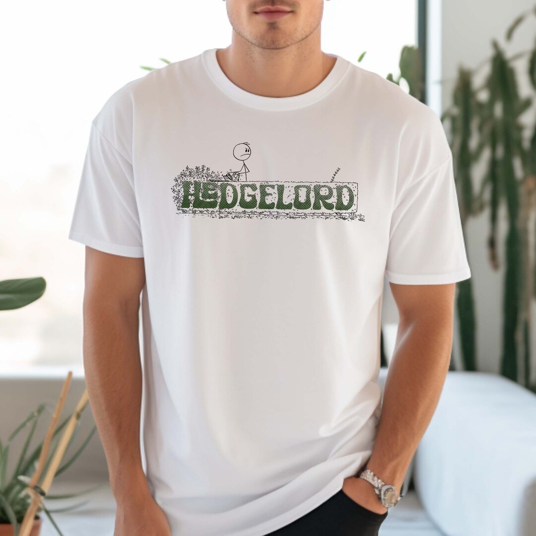 Hedgelord Funny Retro T-shirt, Cartoon Stick Man Gardening Tee, Perfect ...