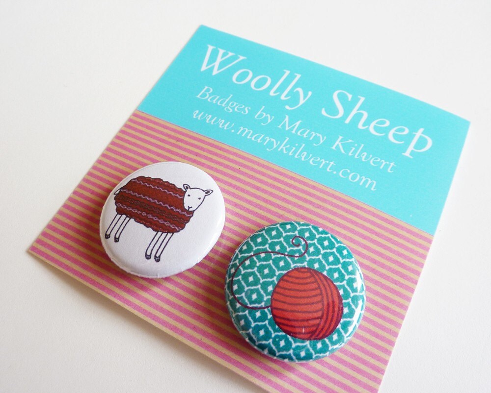 Woolly Sheep Badges | Etsy