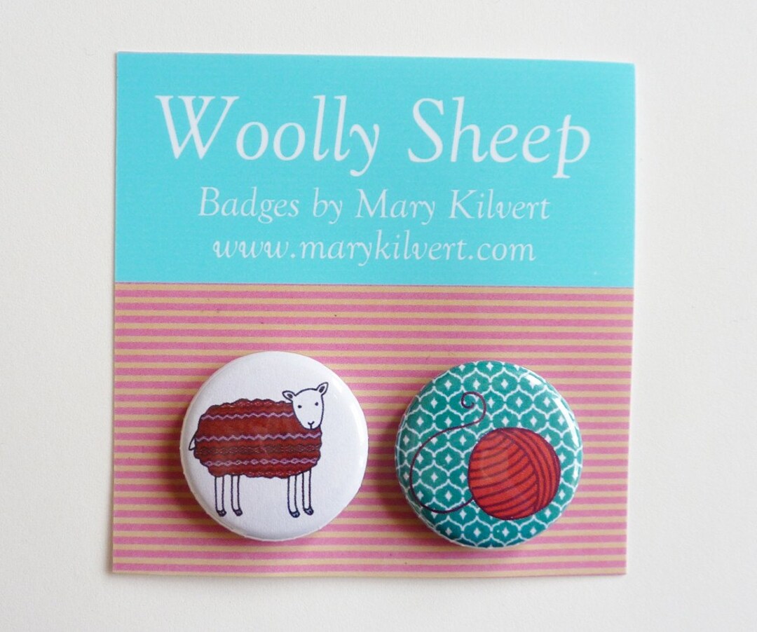 Woolly Sheep Badges - Etsy