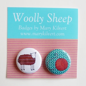 Woolly Sheep Badges | Etsy