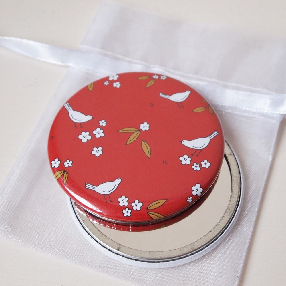 Oriental Red Pocket Mirror - Etsy
