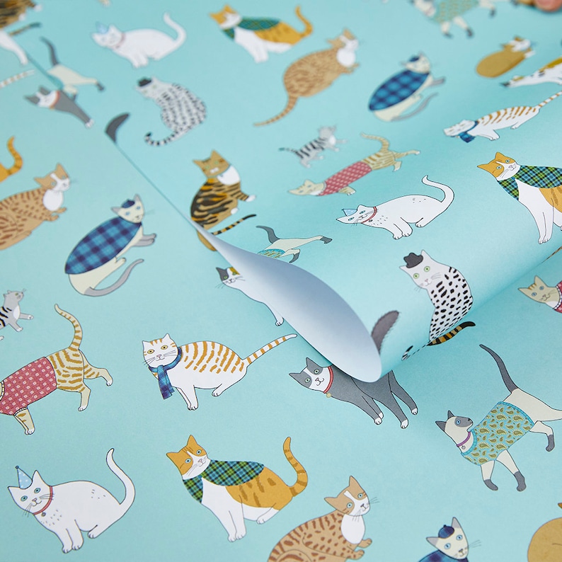 Cat Pattern Wrapping Paper - Etsy