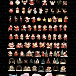91 Santa and Mrs. Claus, PNG Christmas Watercolor Clipart, Festive ...