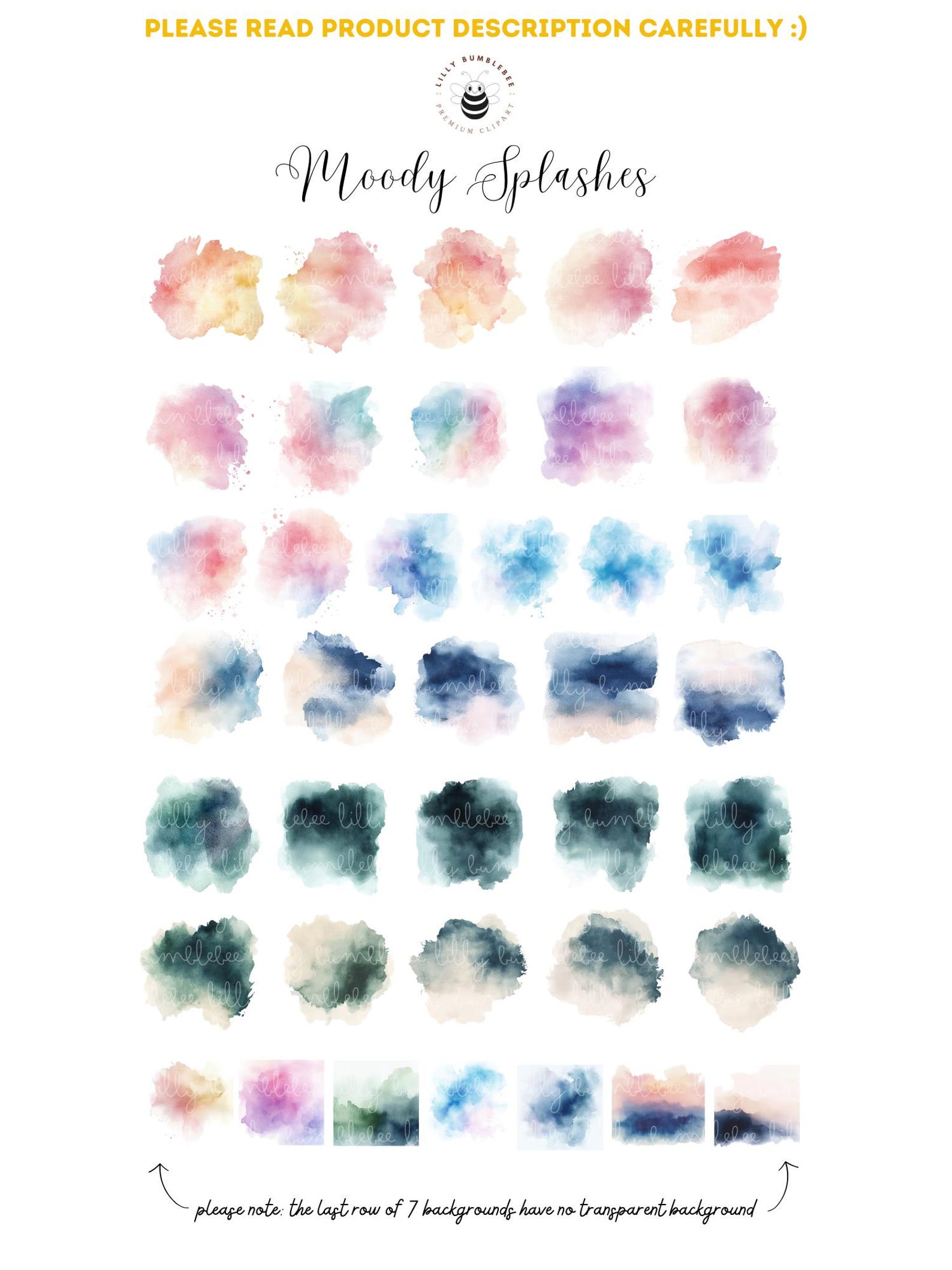 110 Winter Watercolor Backgrounds, PNG, Christmas Clipart, Abstract ...