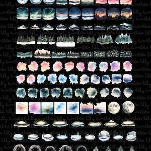 110 Winter Watercolor Backgrounds, PNG, Christmas Clipart, Abstract ...