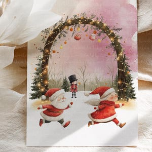 91 Santa and Mrs. Claus, PNG Christmas Watercolor Clipart, Festive ...