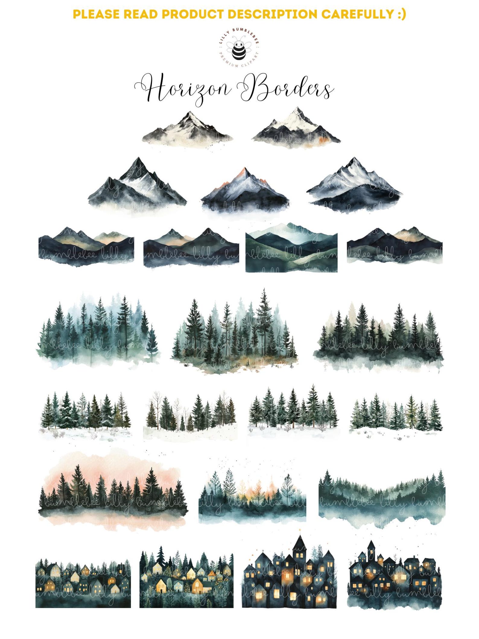 110 Winter Watercolor Backgrounds, PNG, Christmas Clipart, Abstract ...