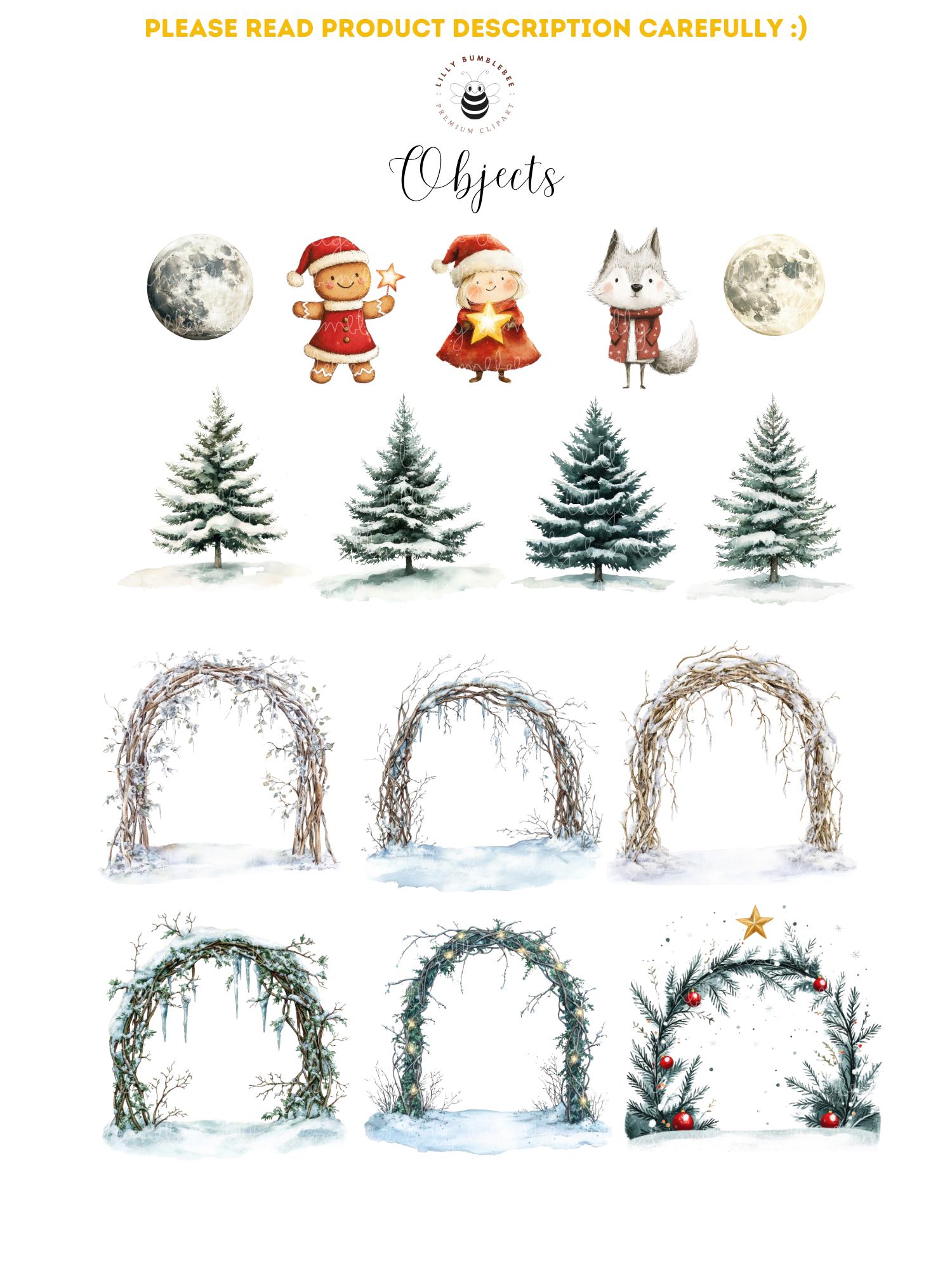 110 Winter Watercolor Backgrounds, PNG, Christmas Clipart, Abstract ...