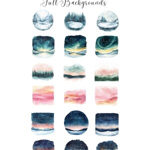 110 Winter Watercolor Backgrounds, PNG, Christmas Clipart, Abstract ...