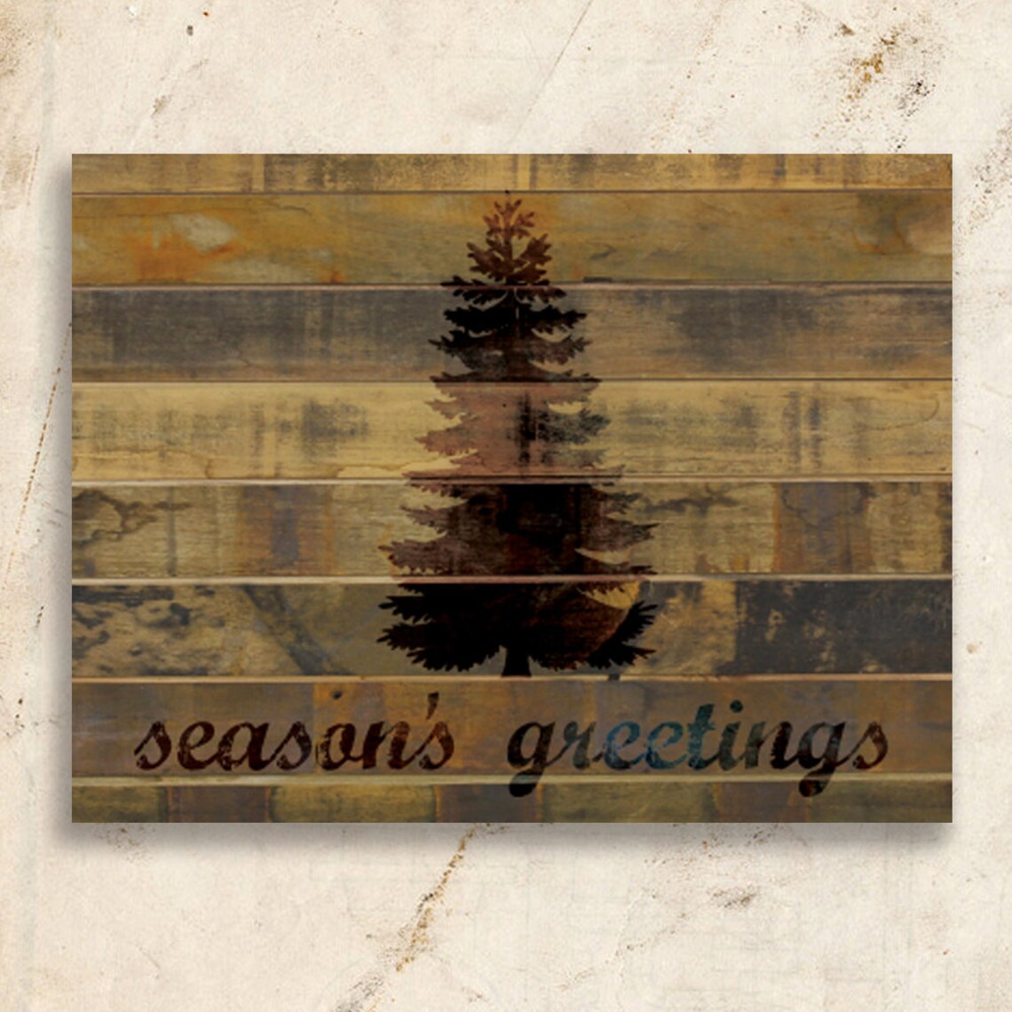 Christmas Cards / Holiday Cards Reclaimed Wood Rustic Season's ...