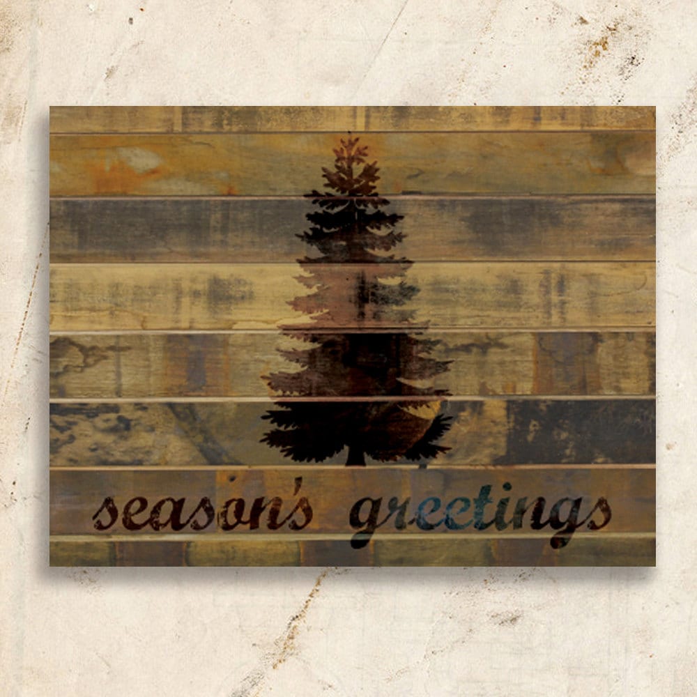 Christmas Cards / Holiday Cards - Reclaimed Wood Rustic Season's ...