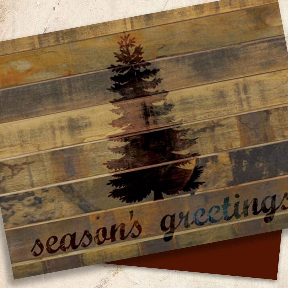 Christmas Cards / Holiday Cards - Reclaimed Wood Rustic Season's ...