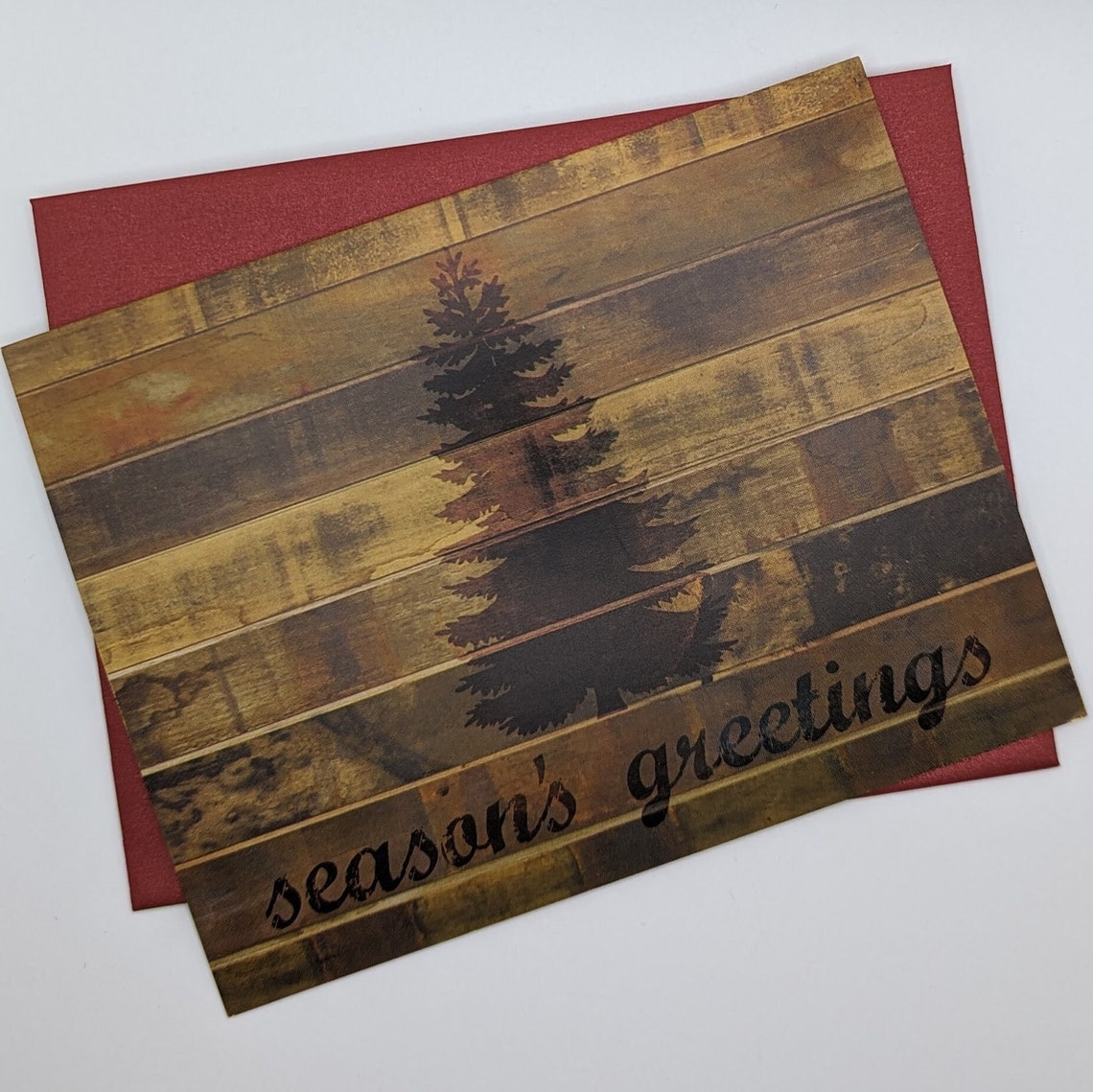 Christmas Cards / Holiday Cards Reclaimed Wood Rustic Season's ...