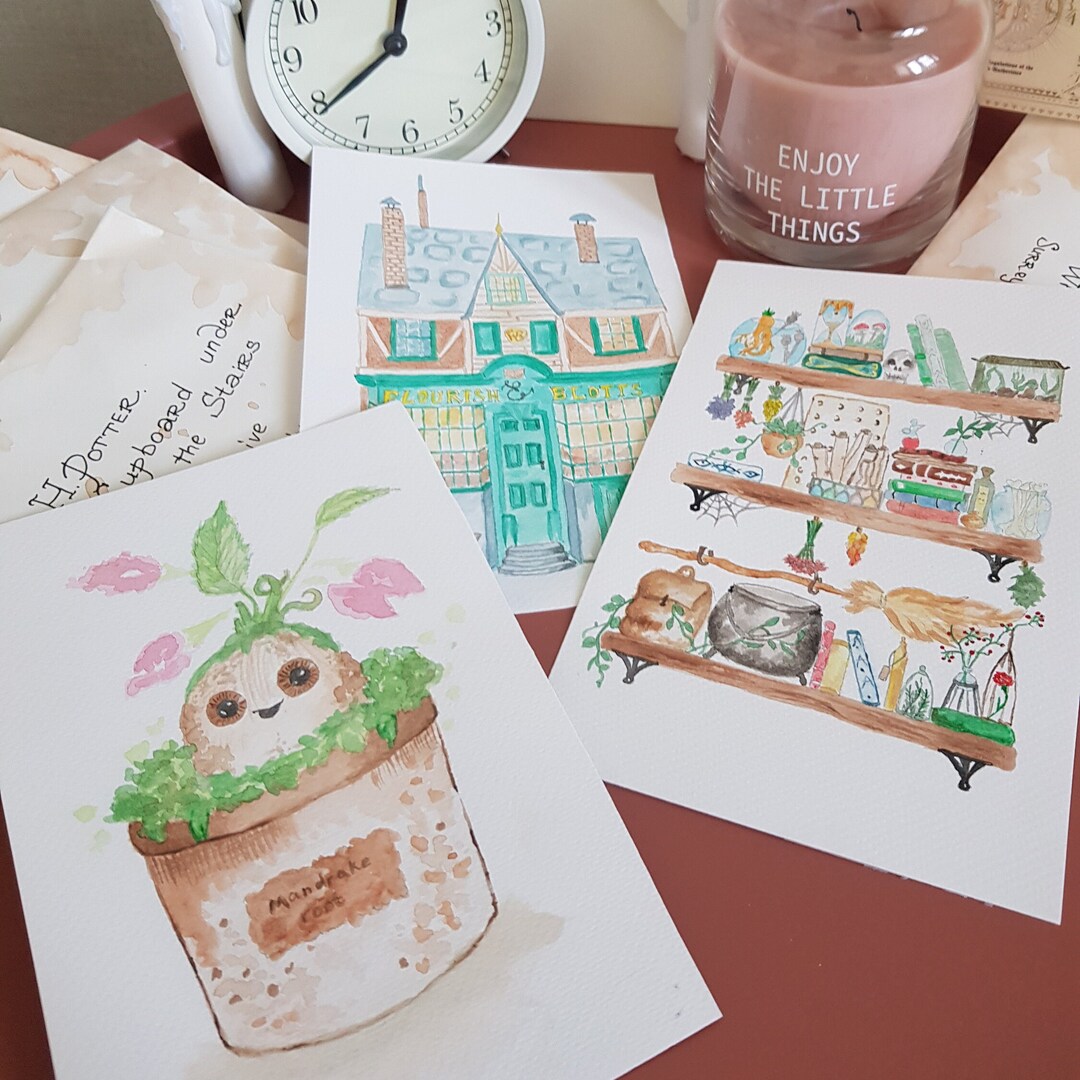 Set of 3 Postcards, Harry Potter-themed - Etsy