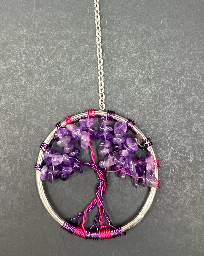 Unique Handmade Purple Amethyst Tree of Life Sun Catcher/key Chain ...