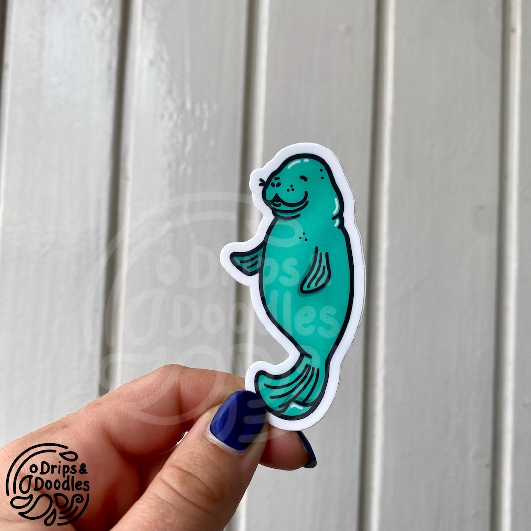 Manatee Sticker, Waterproof Manatee Sticker, Sea Cow Ocean Sticker, Sea ...