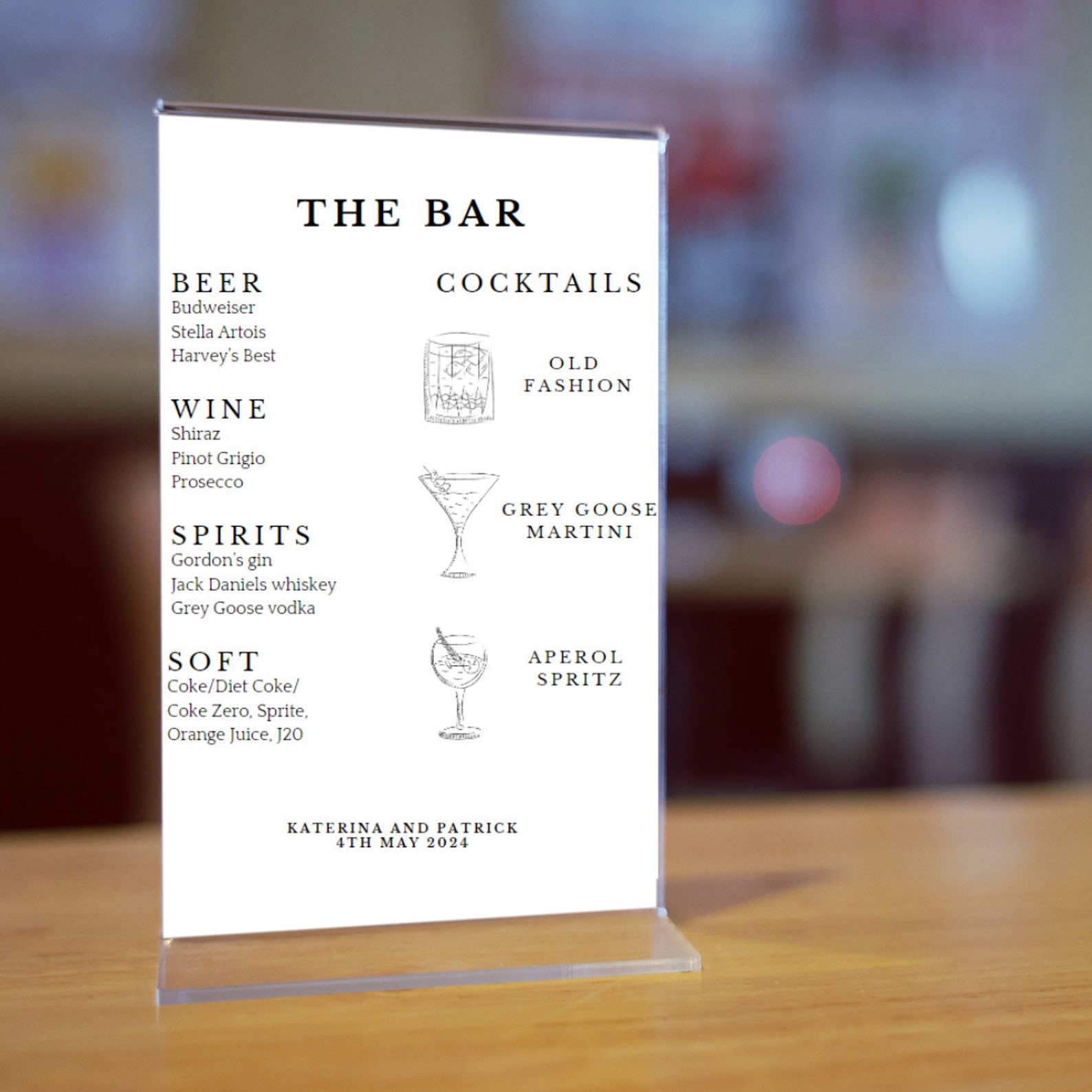Minimalist Bar Menu Canva Template Bar Menu Personalised Bar Menu for ...