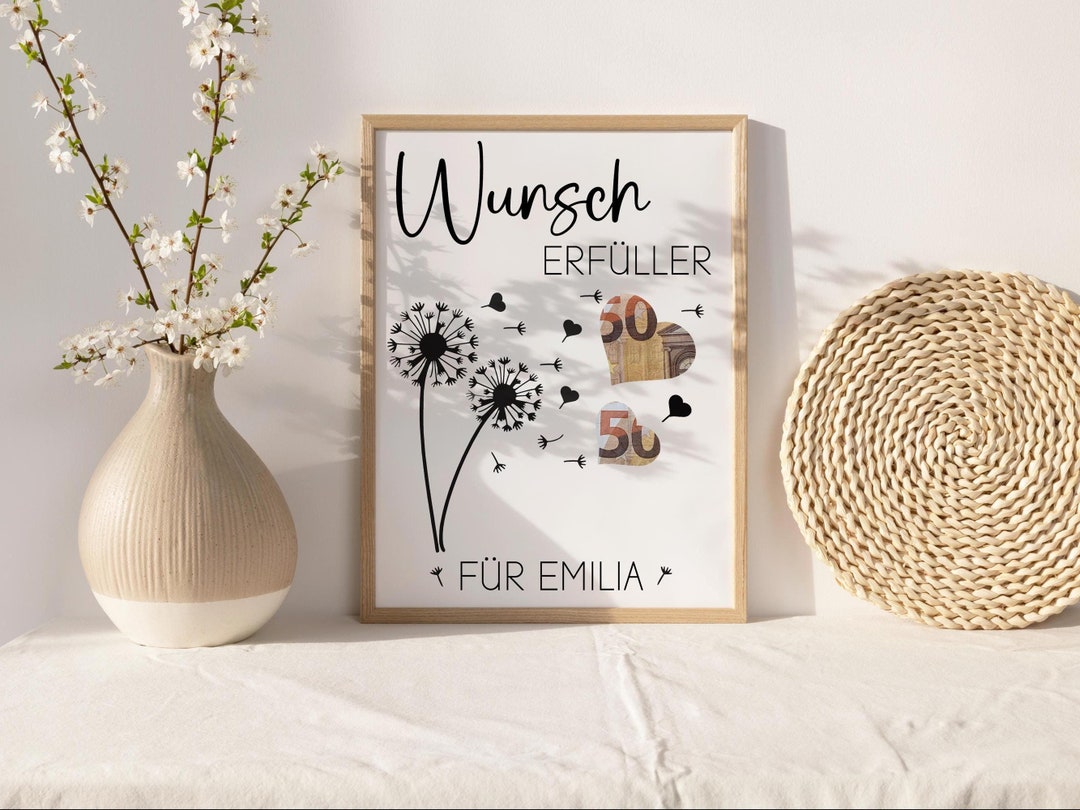 Money Gift Birthday Dandelion Money Gift for Birthday Birthday Gift ...