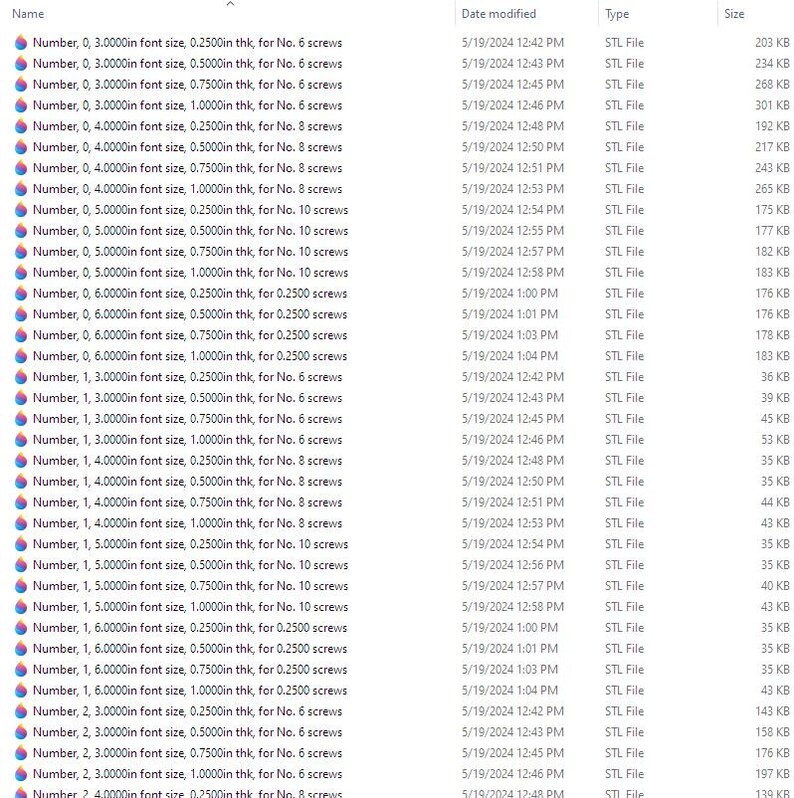 Numbers & Characters | 3D Print File Library | 1100+ STL File Set ...