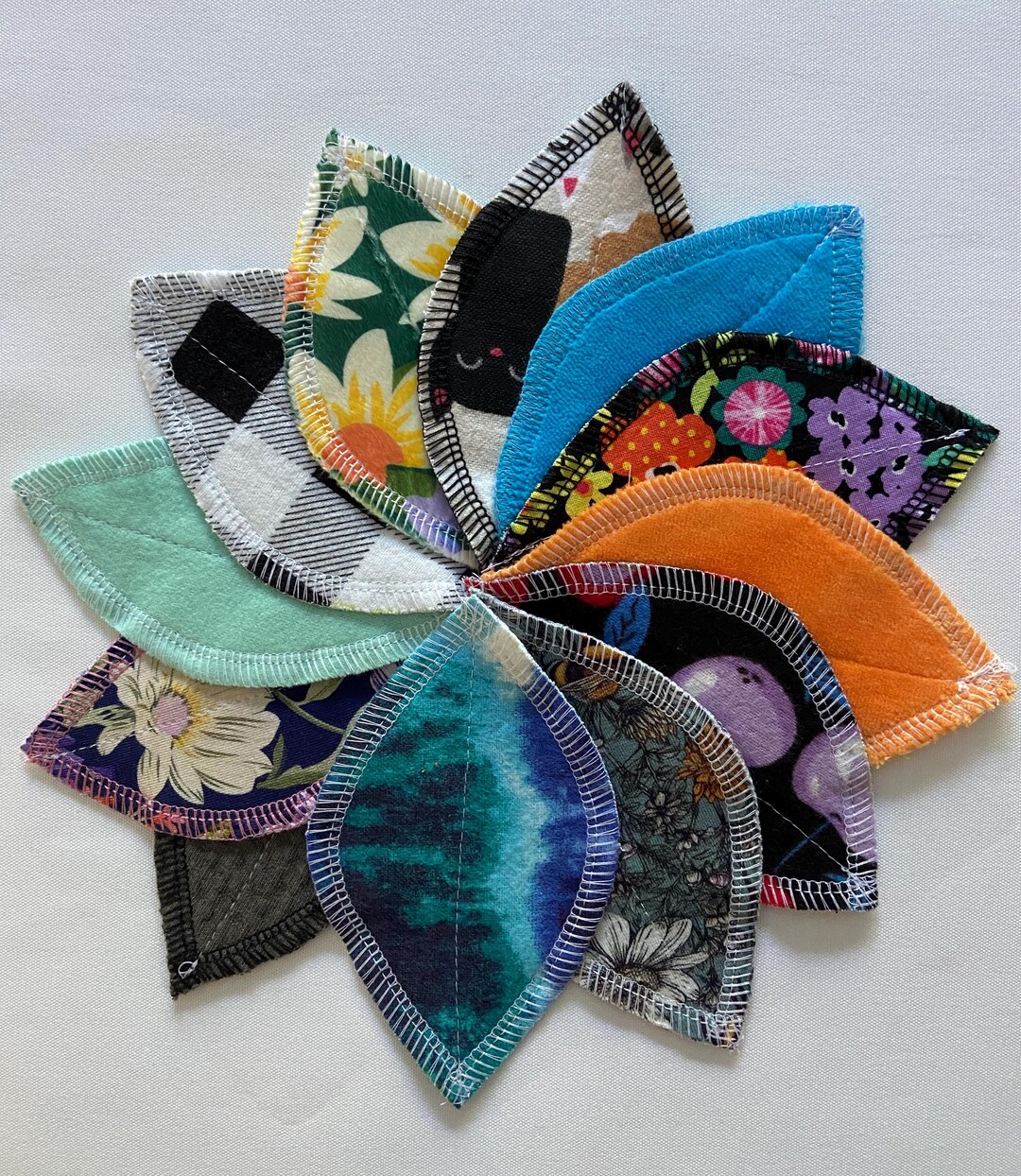 Interlabial Pad ILP Pack of 6 or 12 Assorted Fabric Bamboo Cotton ...