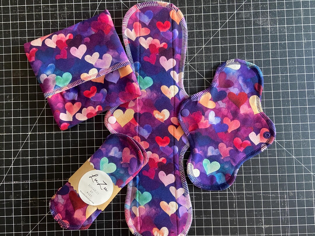 Bamboo Cloth Pad Heart Menstrual Sanitary Bamboo Period Pad Wrapper ...