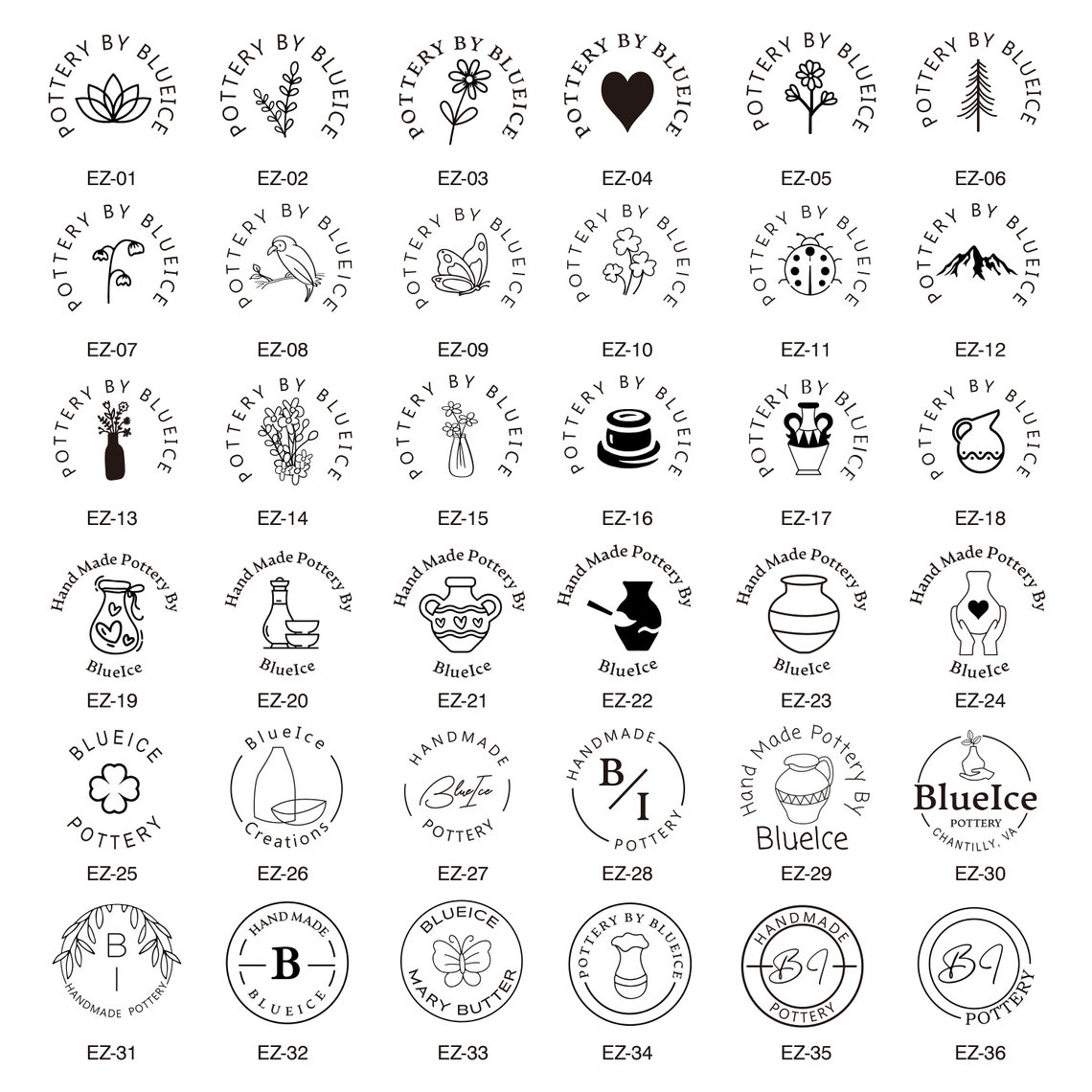 Custom Pottery Stamp, Highly Detailed Logo Designs,ceramic Stamp ...