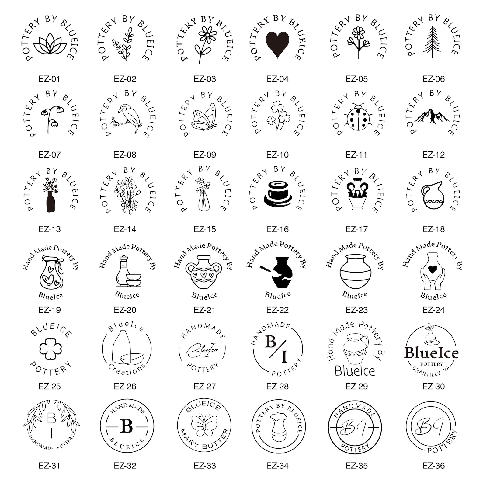 Custom Pottery Stamp, Highly Detailed Logo Designs,ceramic Stamp ...