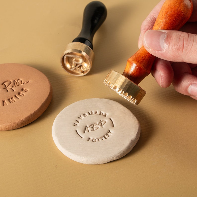 Father's Day Gift, Initial Ceramic Stamp, Custom Clay Stamp, Custom ...