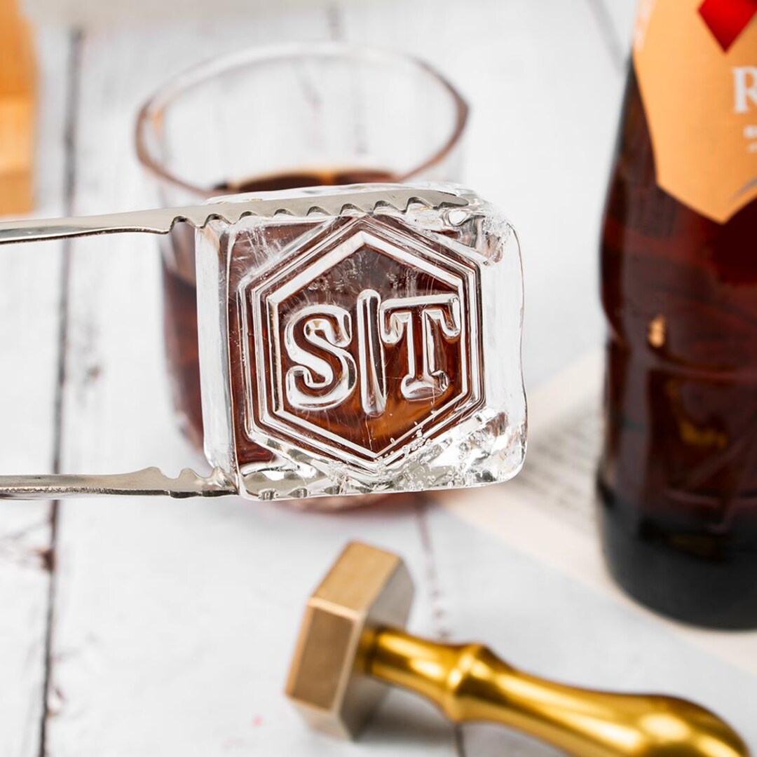 Whiskey Ice Stamp, Personalized Logo Ice Stamp, Ice Cube Stamp, Brass ...