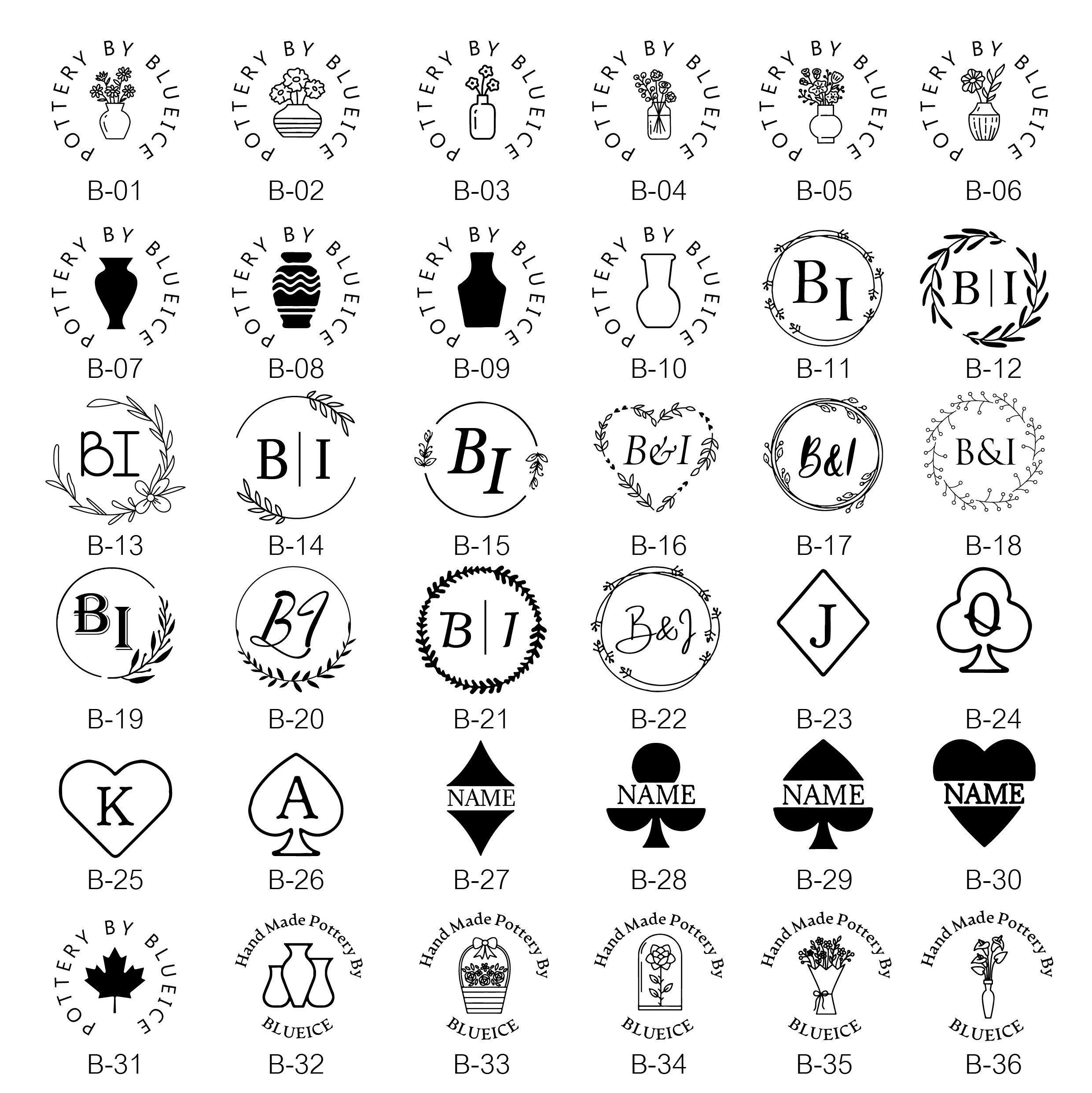 Custom Pottery Stamp, Highly Detailed Logo Designs,ceramic Stamp ...