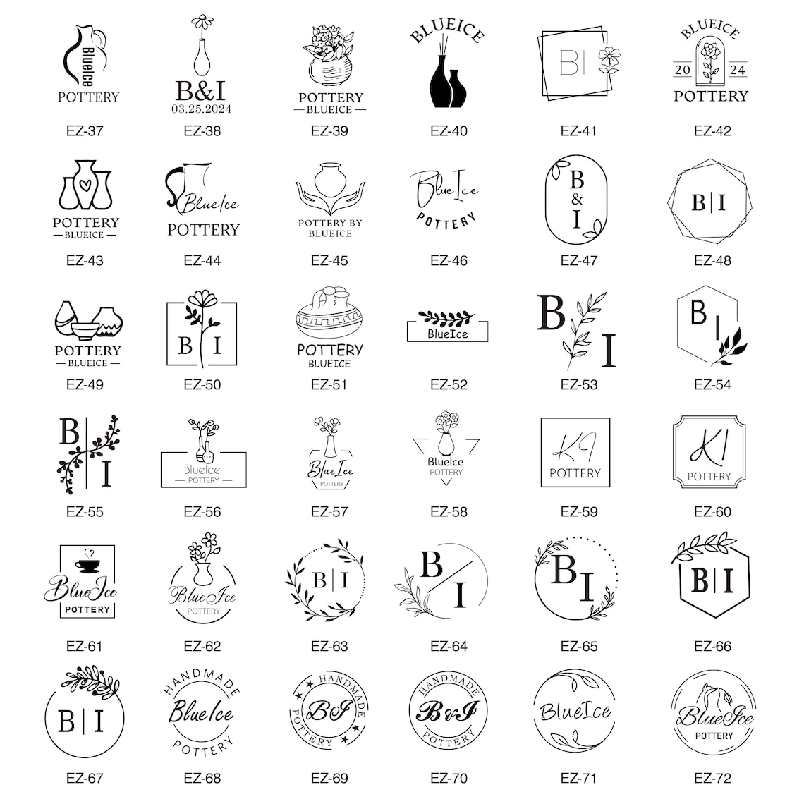 Custom Pottery Stamp, Highly Detailed Logo Designs,ceramic Stamp ...