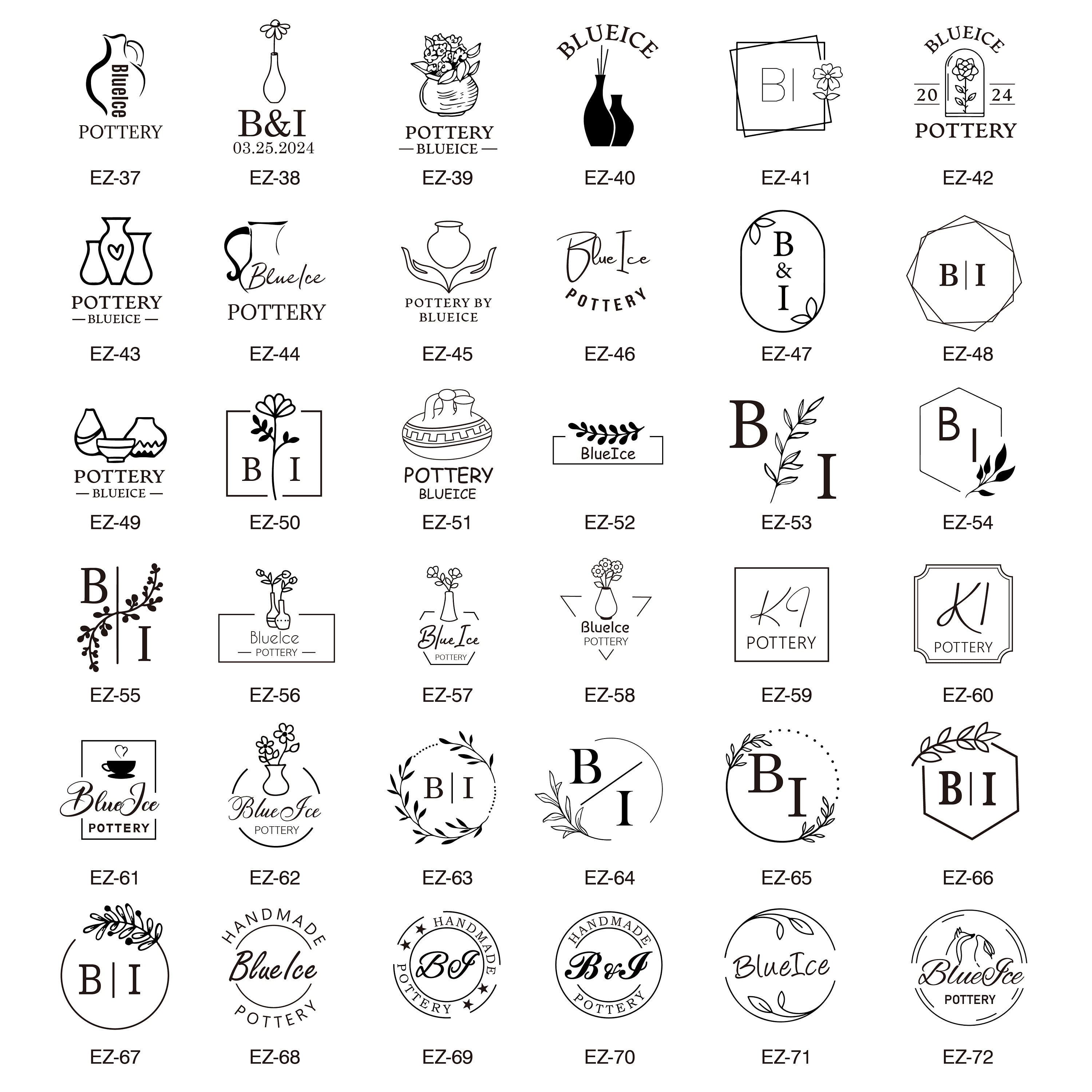 Custom Pottery Stamp, Initial Ceramic Stamp, Custom Clay Stamp, Custom ...