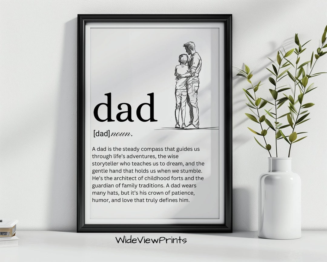 Dad and Son, Fathers Day Gift, Dad Definition, Meaningful Dad Gift ...