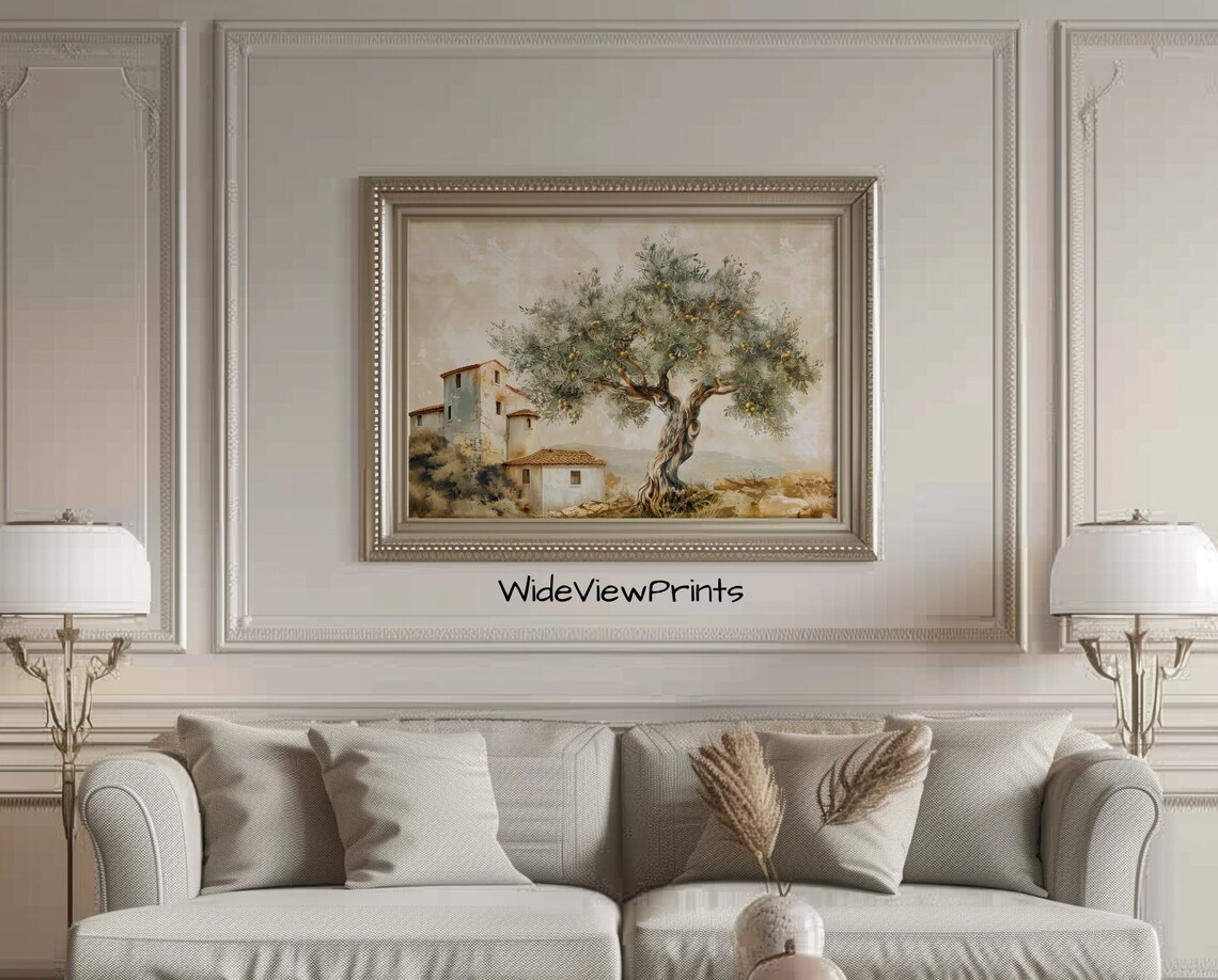 Olive Tree Print, Watercolor Print, Vintage Wall Art, Rustic Farmhouse ...